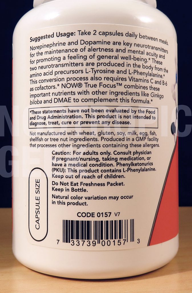 NOW True Focus Review: Support for Neurotransmitters